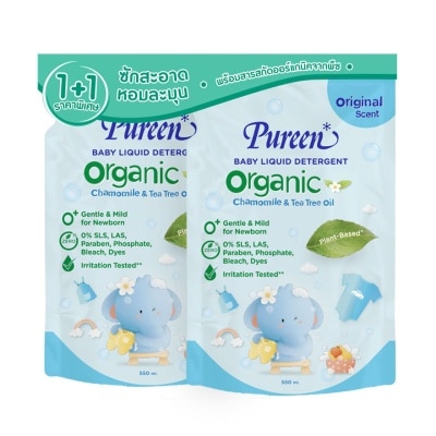 Pureen Baby Organic Liquid Detergent (Refill) 550 Ml. Twin Pack ...